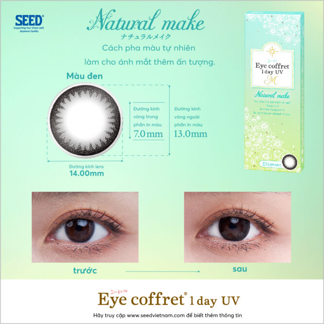 Eye coffret 1day UV M - Kính áp tròng màu 1 ngày dành cho mắt cận thị và viễn thị - SEED VIETNAM