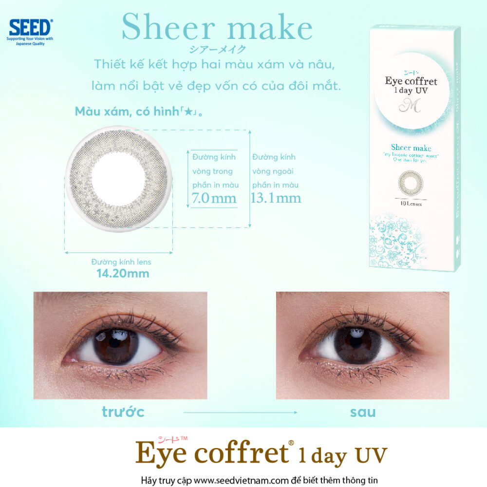 Eye coffret 1day UV M - Kính áp tròng màu 1 ngày dành cho mắt cận thị và viễn thị - SEED VIETNAM