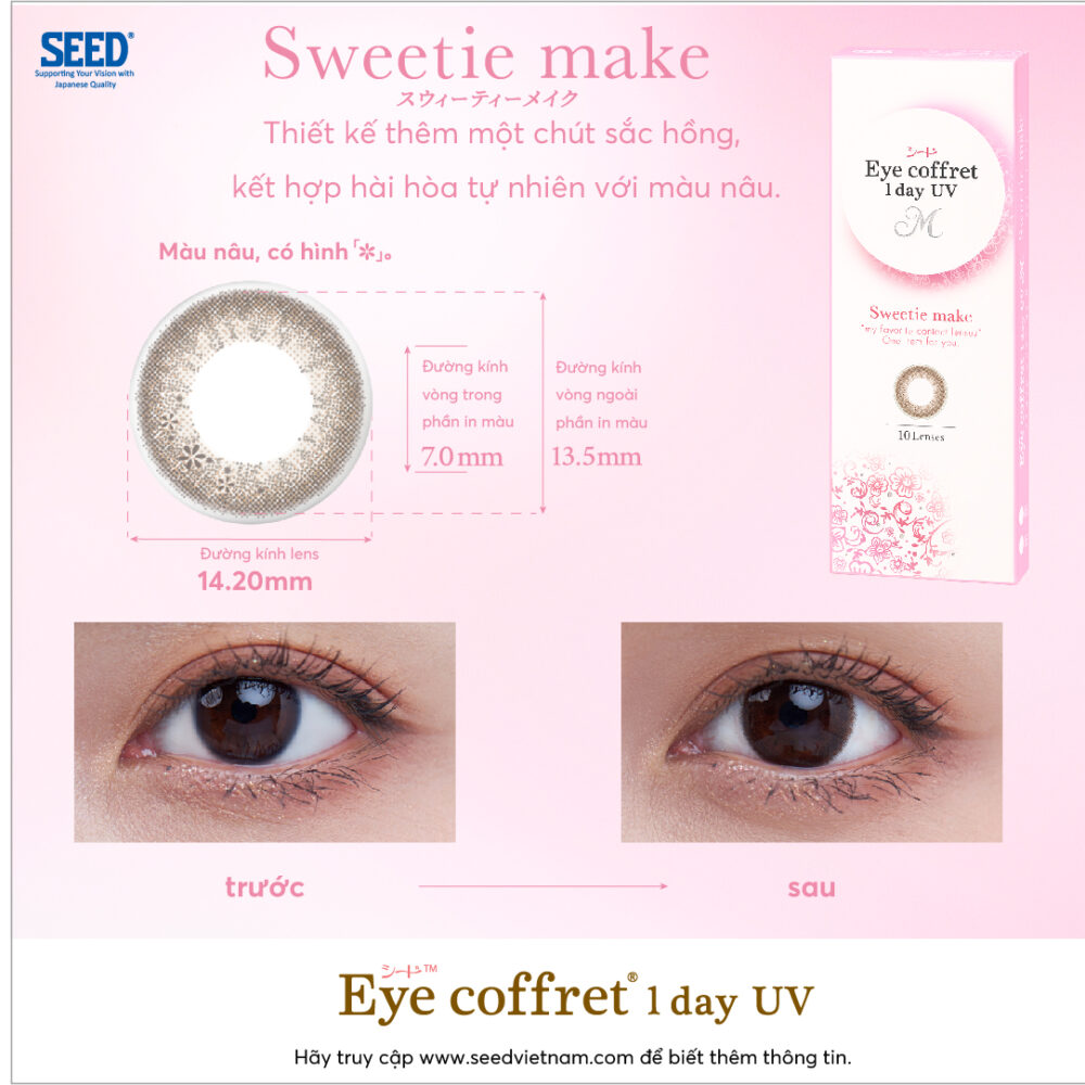Eye coffret 1day UV M - Kính áp tròng màu 1 ngày dành cho mắt cận thị và viễn thị - SEED VIETNAM